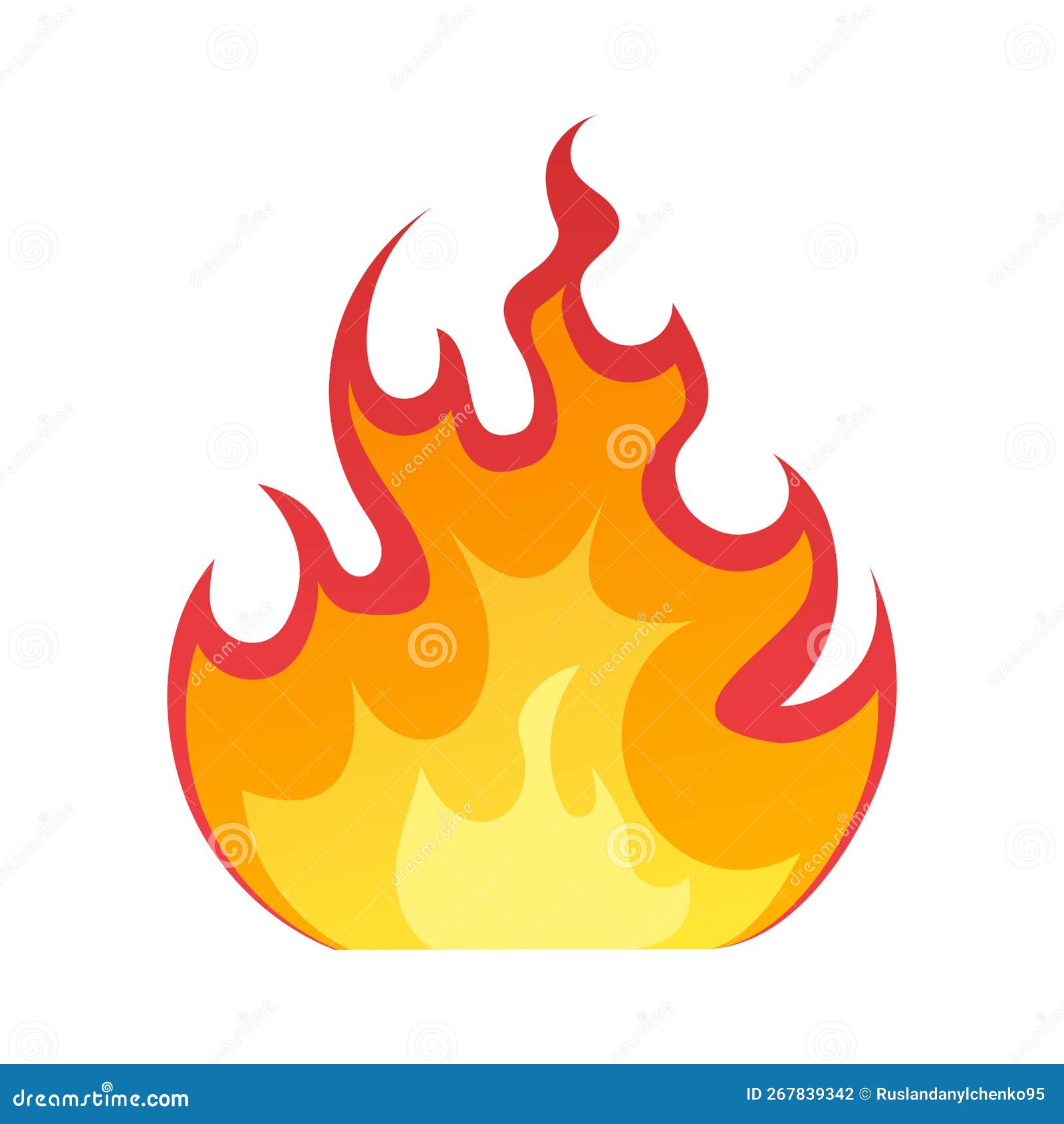 Fire Emoji Illustration. Simple Light Dangerous Energy Flame Burns ...