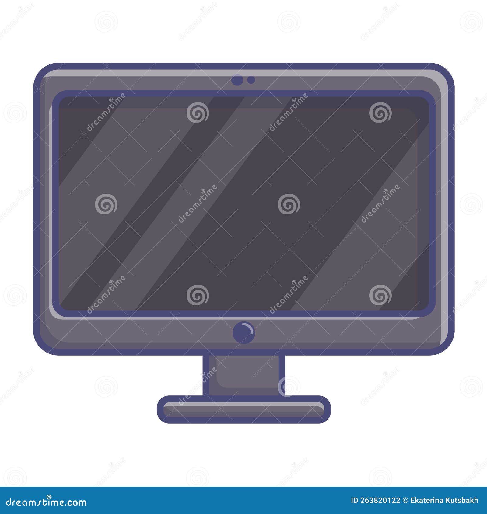 Vector Isolated Flat Icon of Computer Screen or Monitor. Stock ...