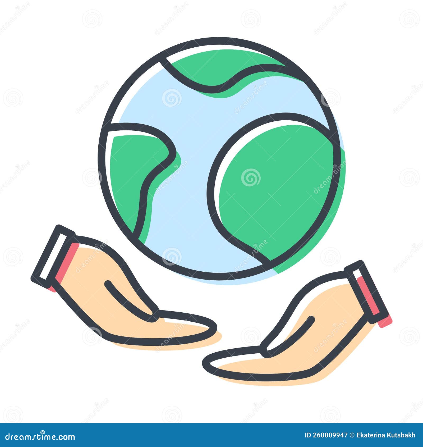 Vector Isolated Flat Icon, People Holding the Planet Earth in Their ... Vector Isolated Flat Icon, People Holding the Planet Earth in Their ...
