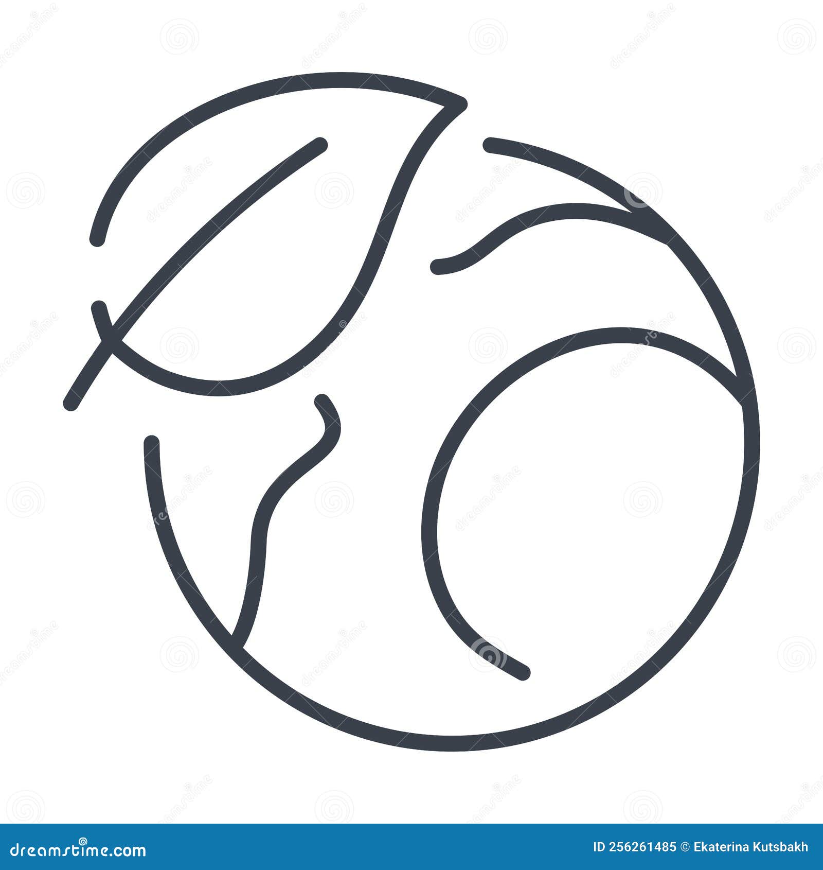 Vector Isolated Flat Icon of Planet Earth and Leaf, Nature and Ecology ...