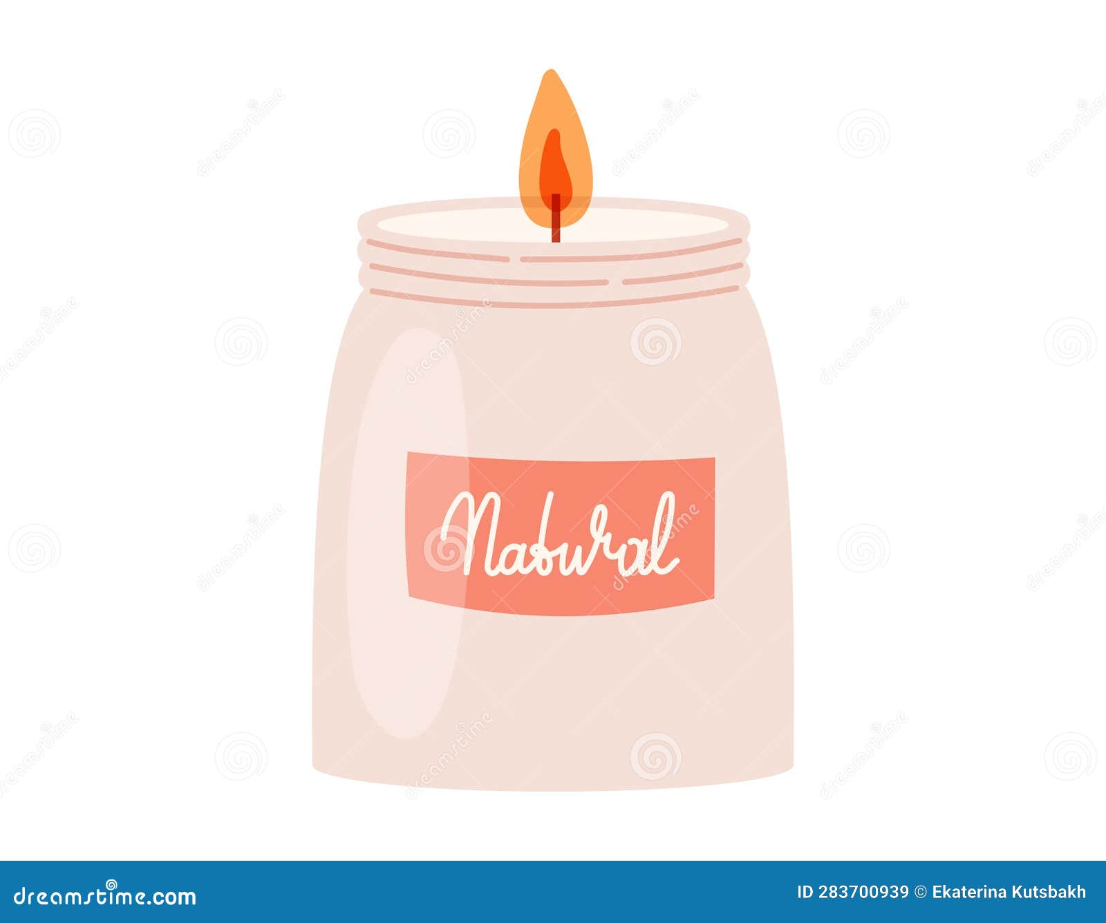Vector Isolated Flat Jar with Decorative Scented Candle for Interior ...