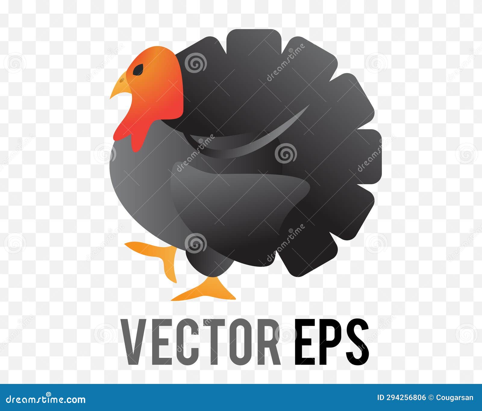 Isolated Gradient Black Turkey Thanksgiving, Christmas Icon Button ...