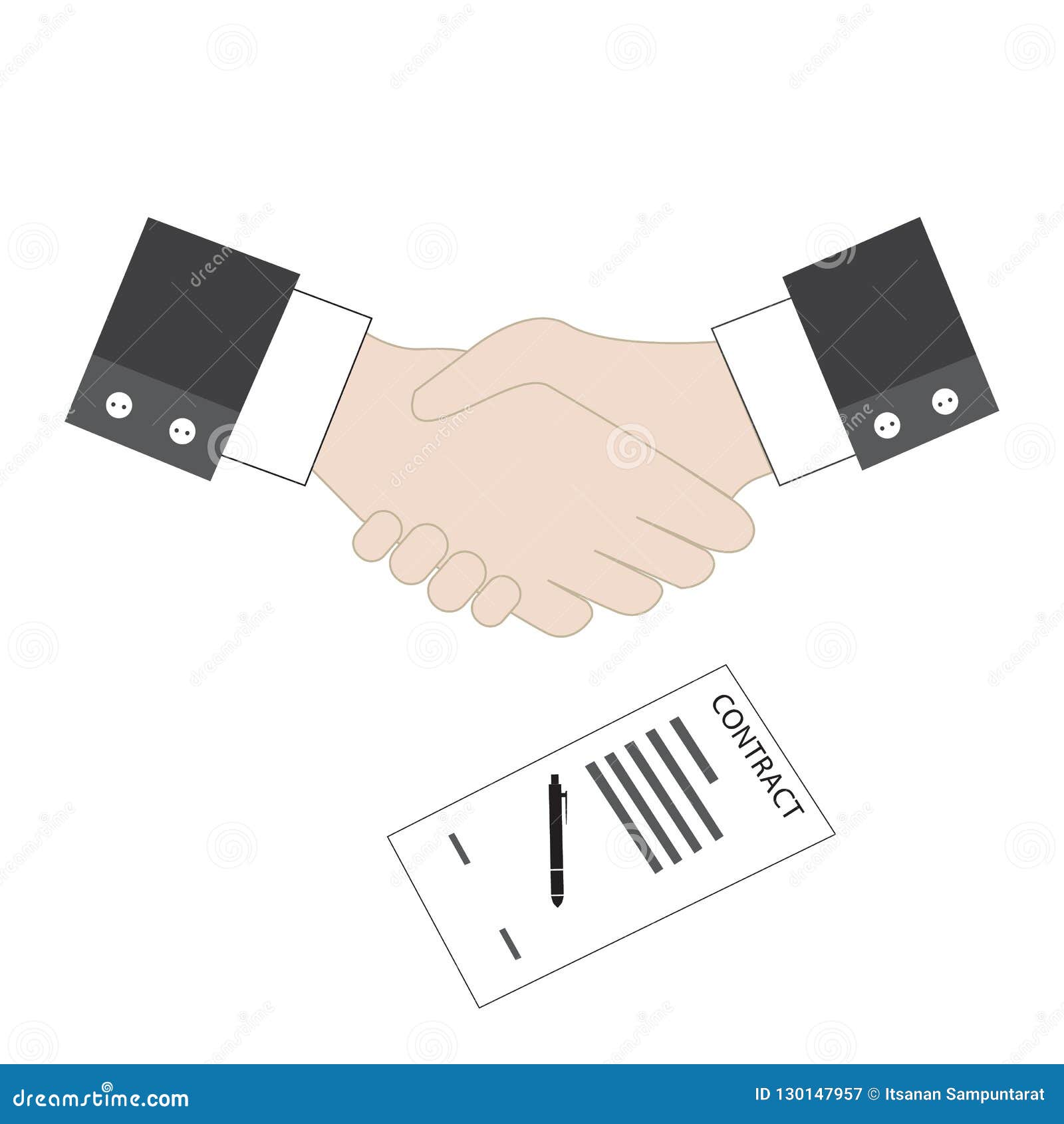 Vector of Isolated Handshake Contract Stock Vector - Illustration of ...