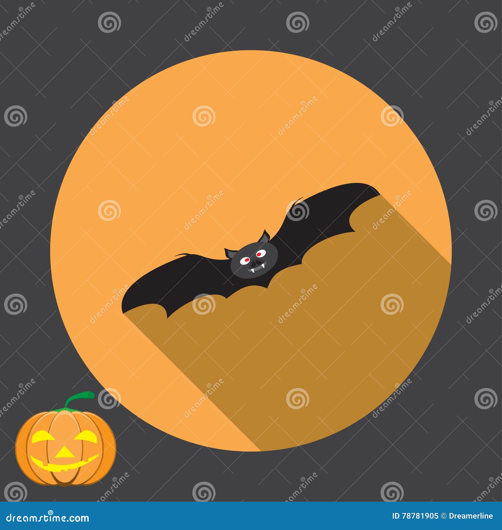 Vector Isolated Icon of Black Bat with Shadow for Halloween Stock ...