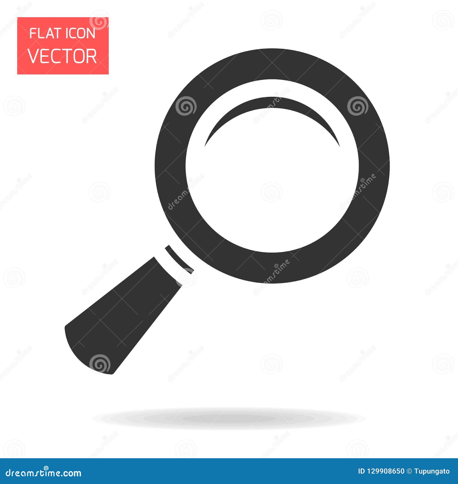 Flat vector search stock vector. Illustration of enlarge - 129908650