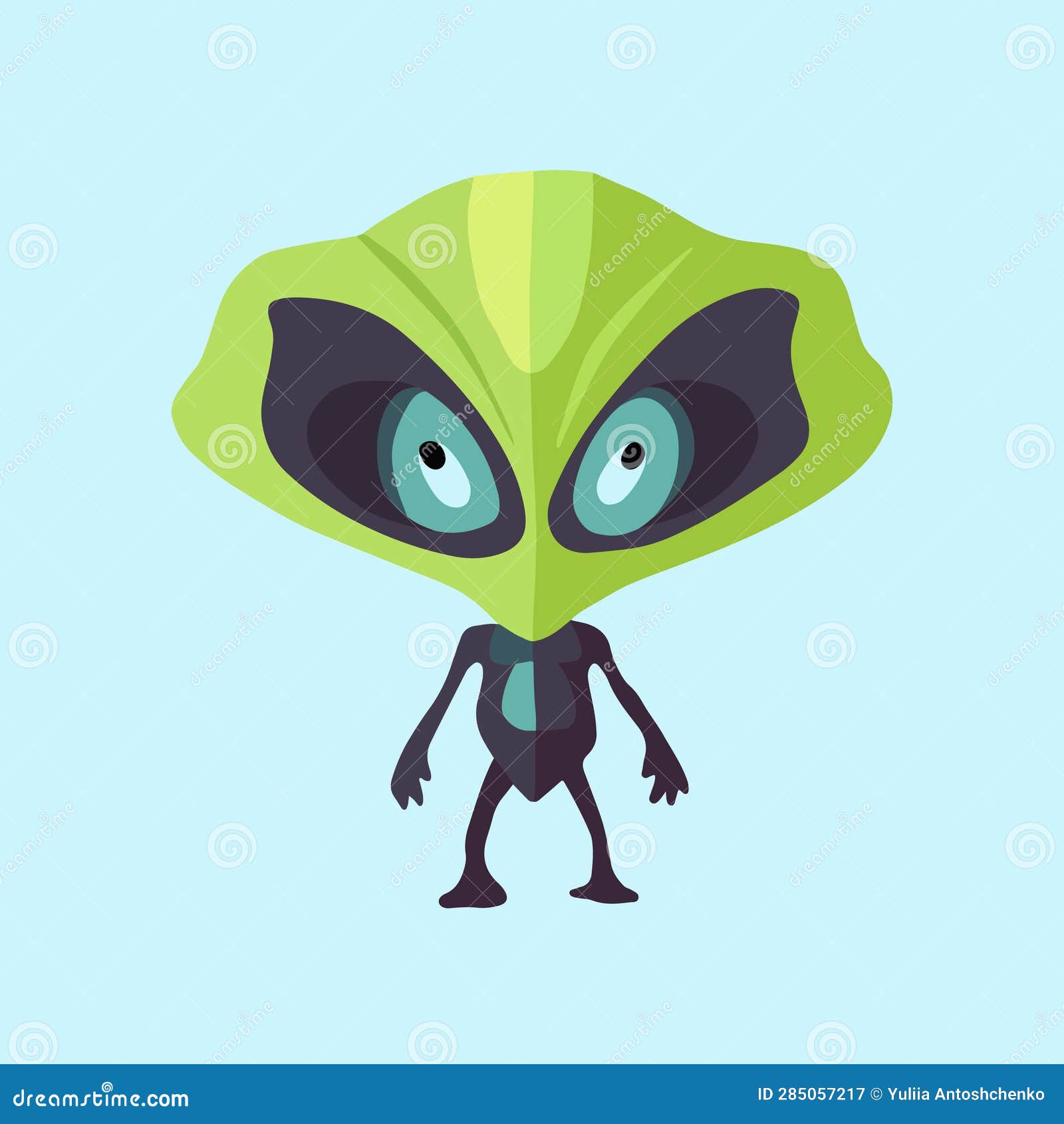 Vector Isolated Illustration of an Alien. Stock Vector - Illustration ...