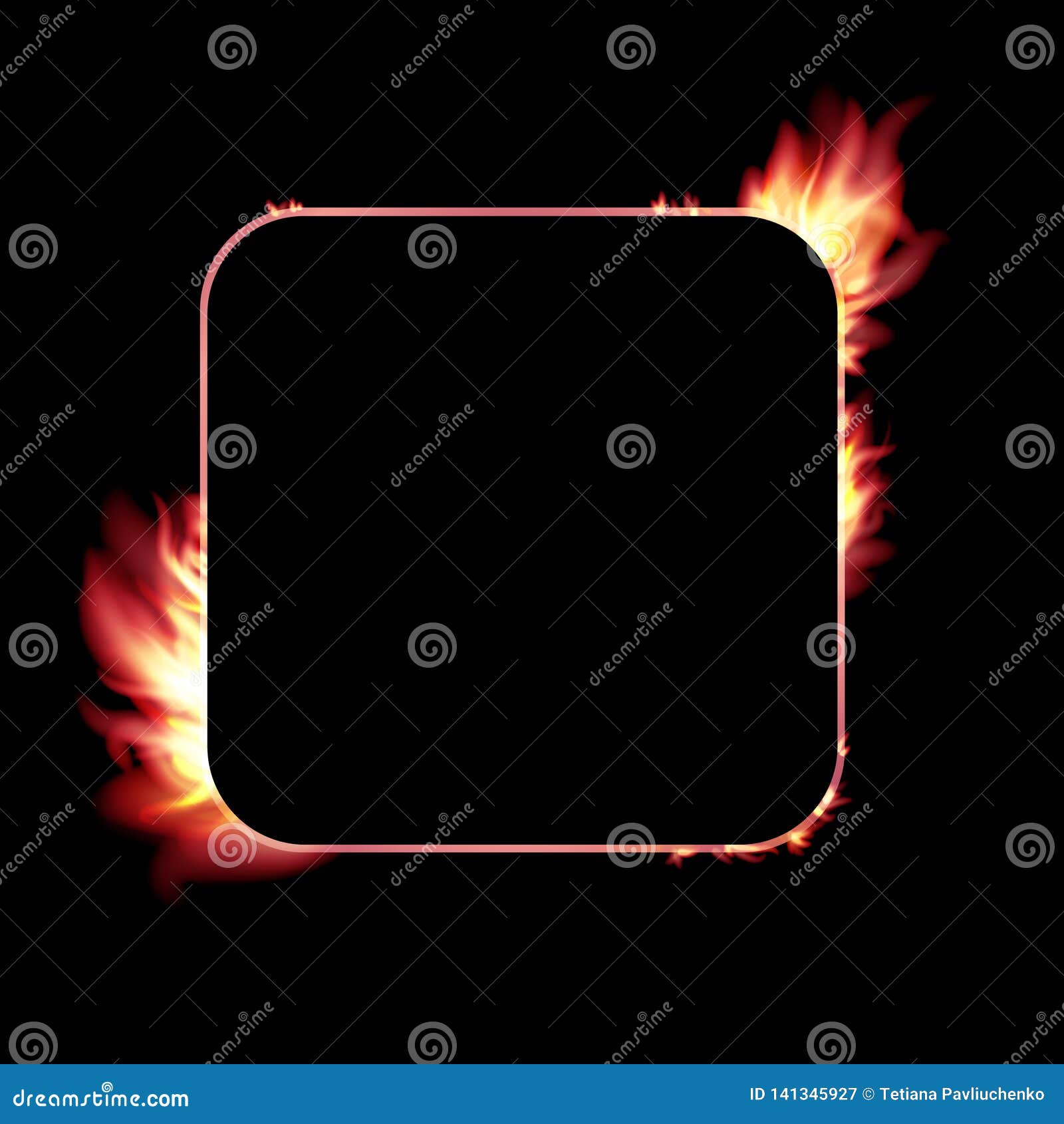 Vector Isolated Illustration of Banner with Fire Stock Vector ...
