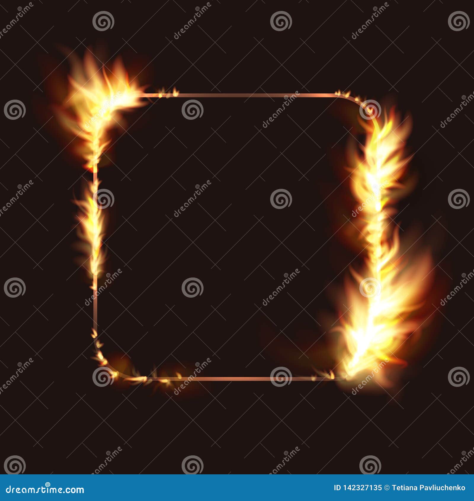Vector Isolated Illustration of Banner with Fire Stock Vector ...