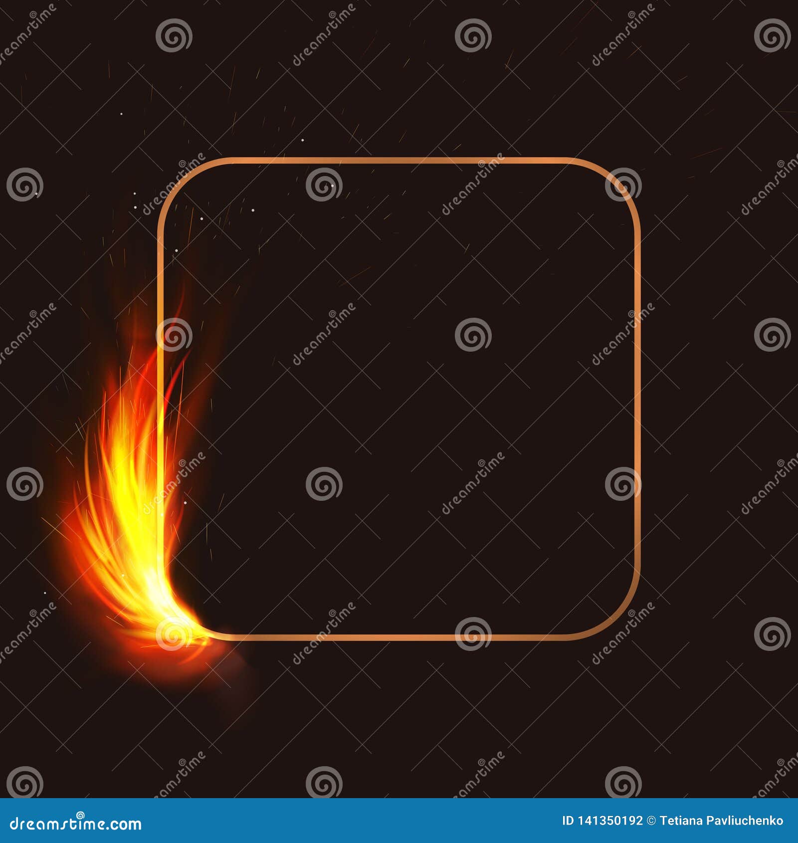 Vector Isolated Illustration of Banner with Fire Stock Vector ...