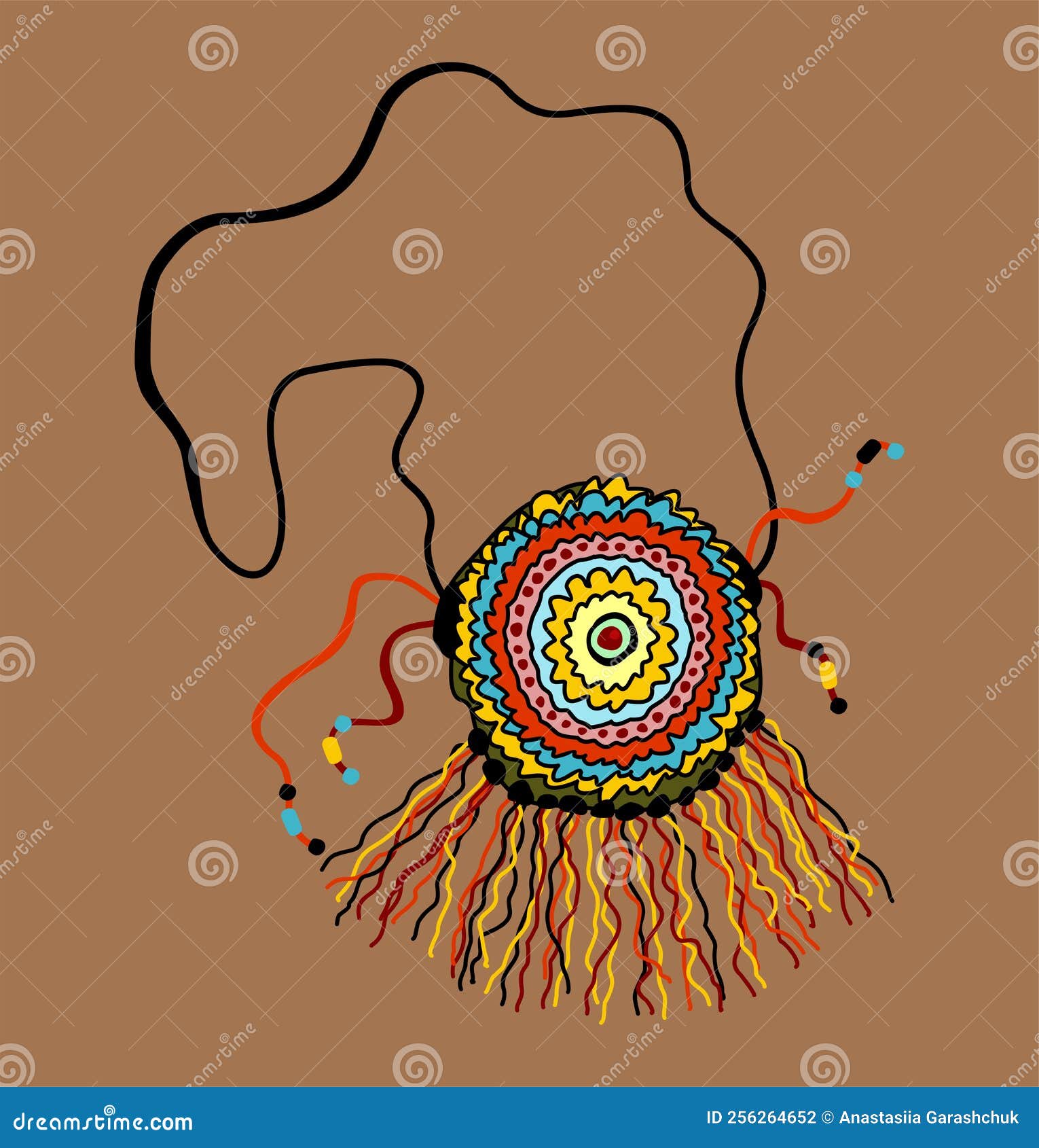 Vector Isolated Illustration of Boho Bag. Stock Vector - Illustration ...