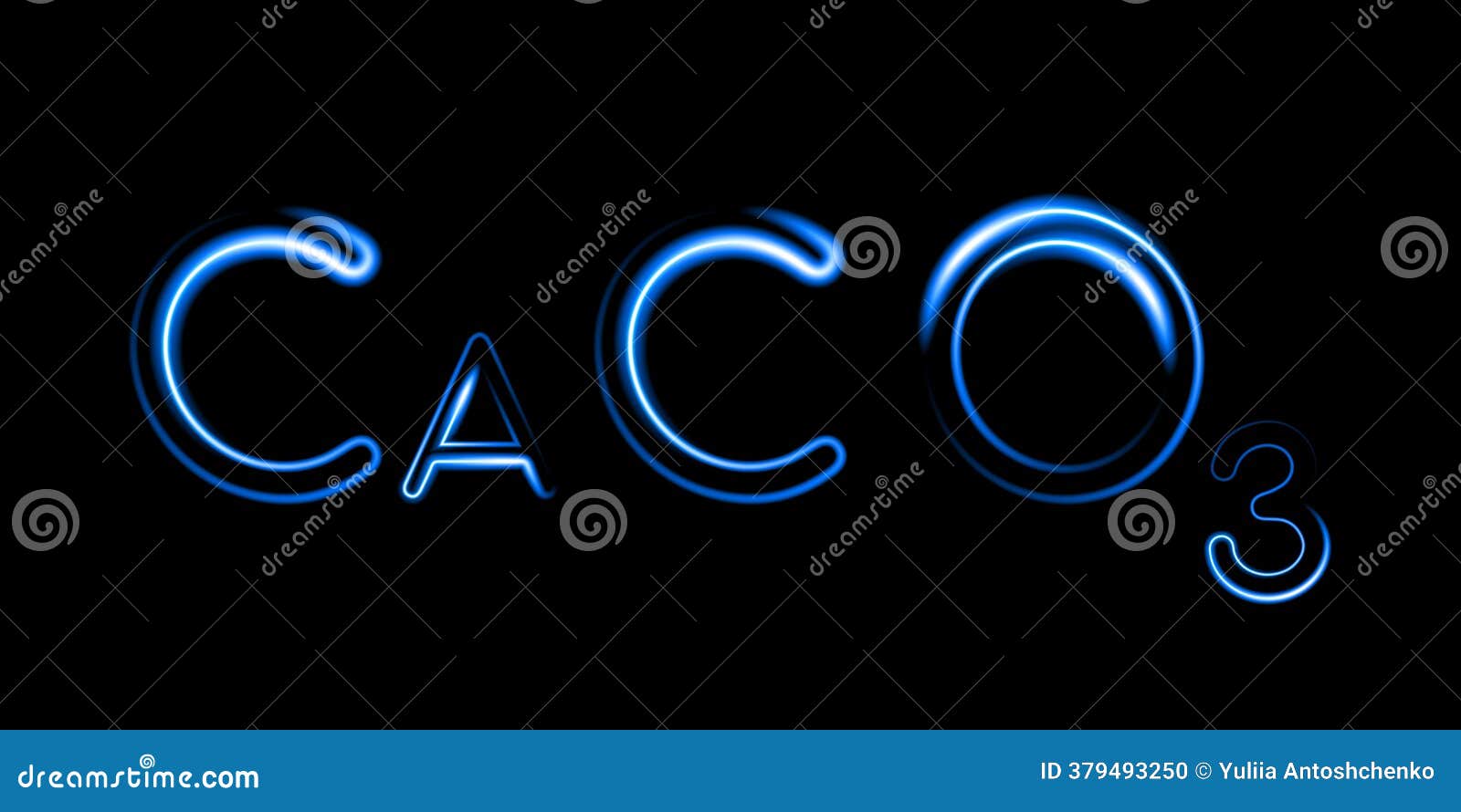 Calcium Carbonate Chip In Chemical Watch Glass With Molecular Structure ...