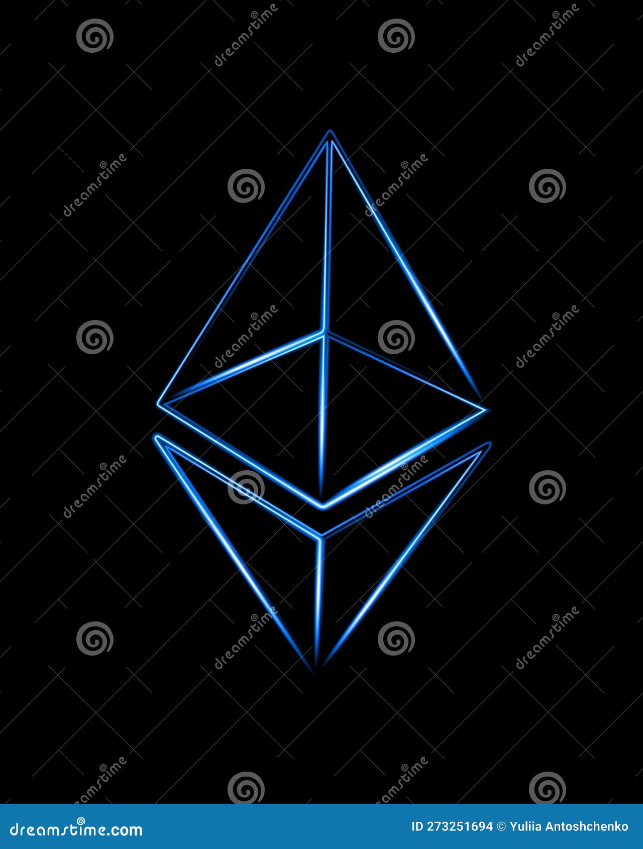 Vector Isolated Illustration of Ether Icon with Neon Effect Stock ...