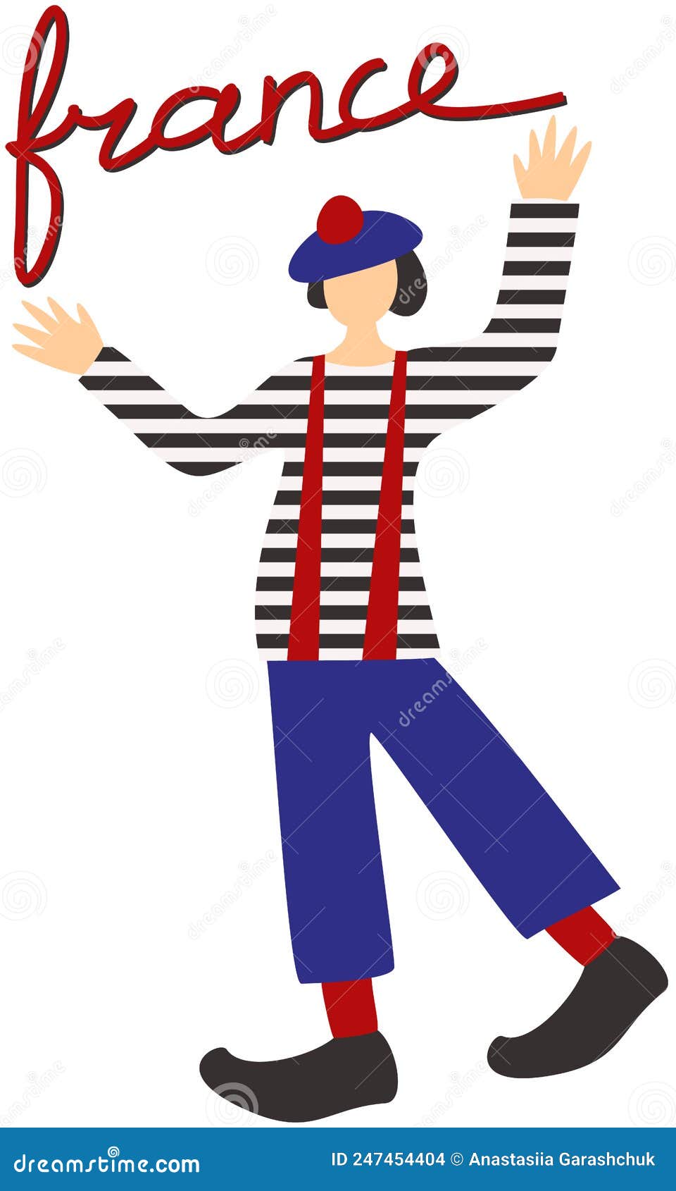 French Mimic Actors, Seamless Pattern. Mimes Art, Endless Background ...