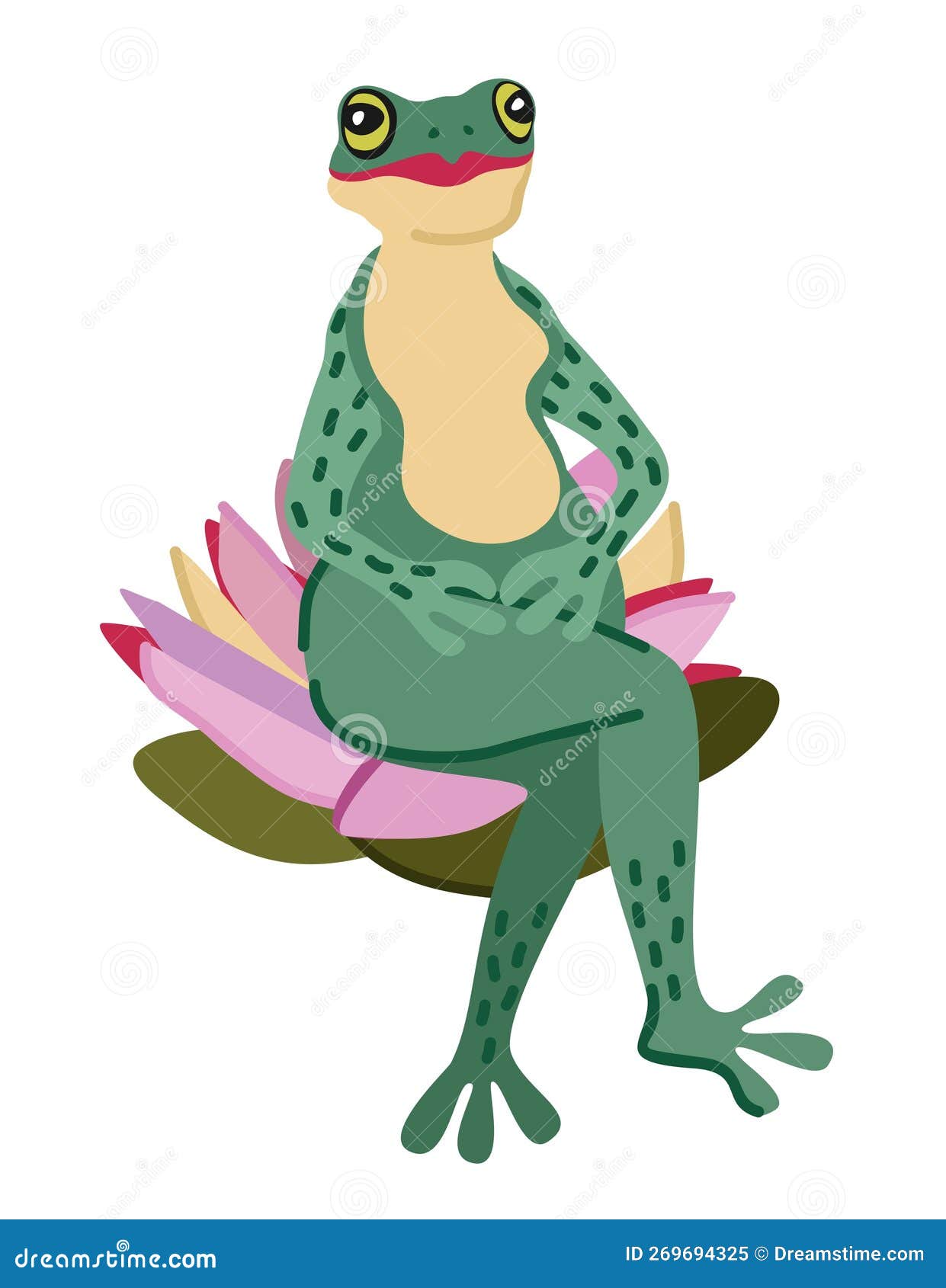 Vector Isolated Illustration of Frog Sitting in Water Lily Stock Vector ... Vector Isolated Illustration of Frog Sitting in Water Lily Stock Vector ...