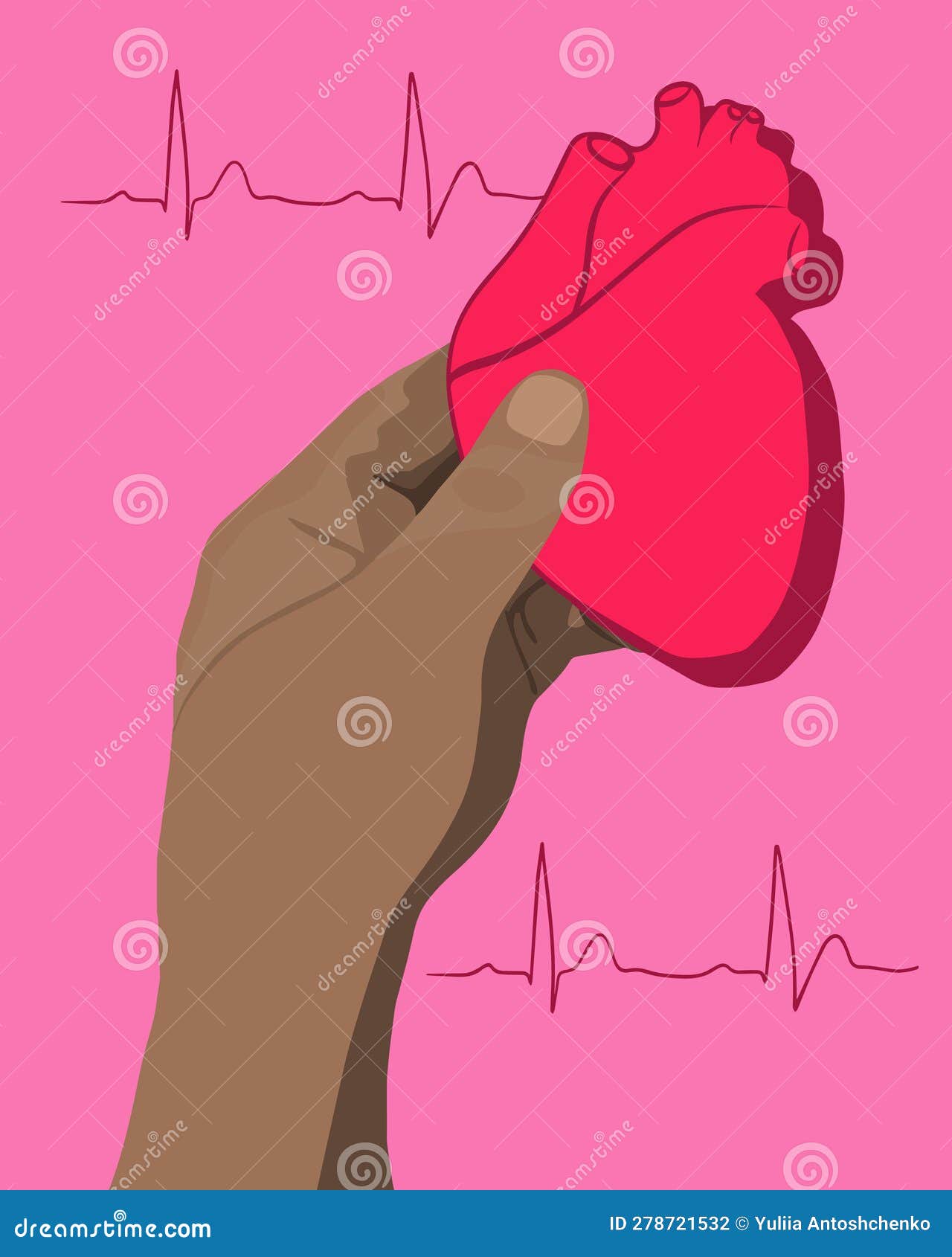 Vector Isolated Illustration of Heart Transplant. Stock Vector ...