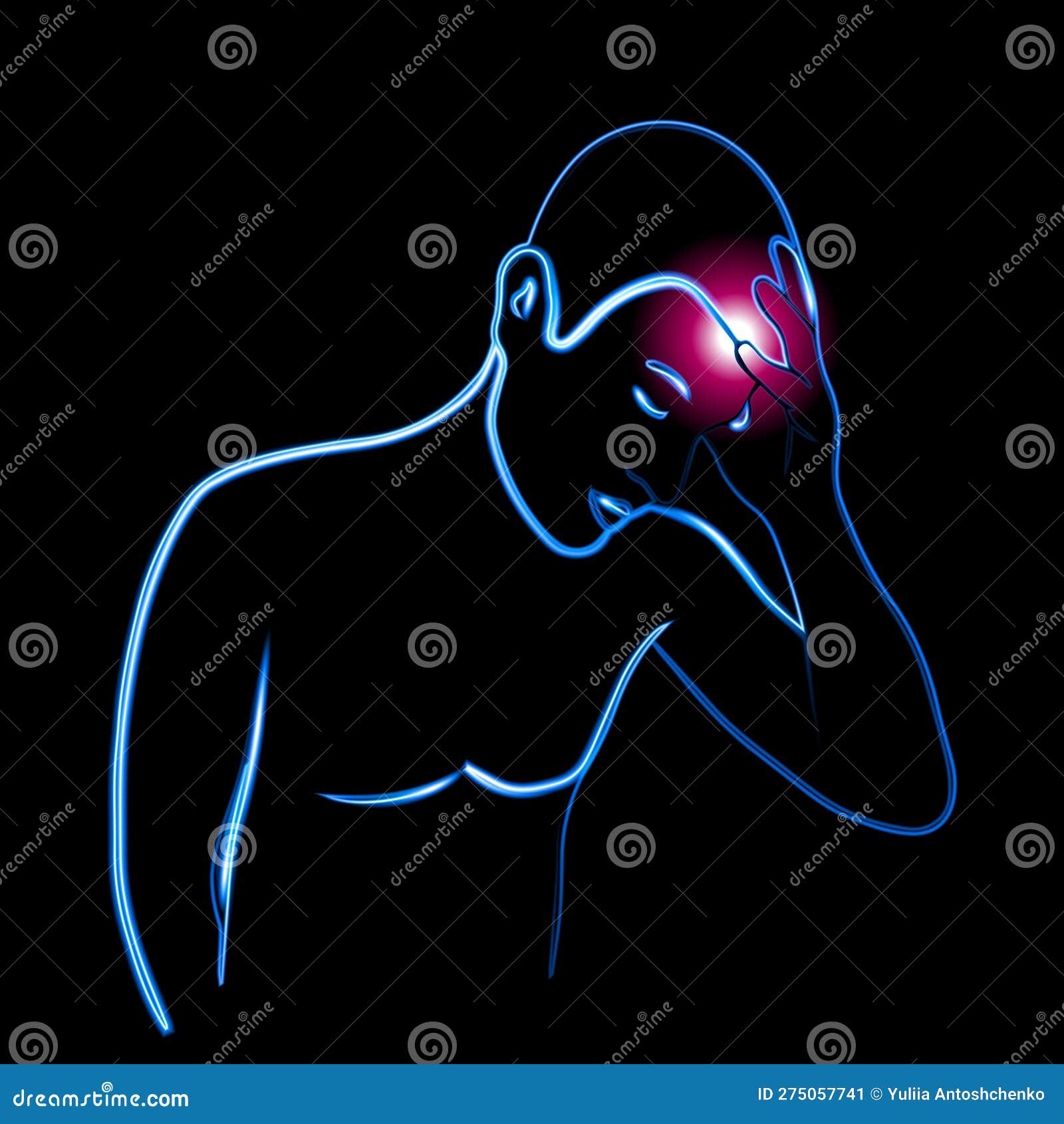 Vector Isolated Illustration of Human Headache. Stock Vector ...