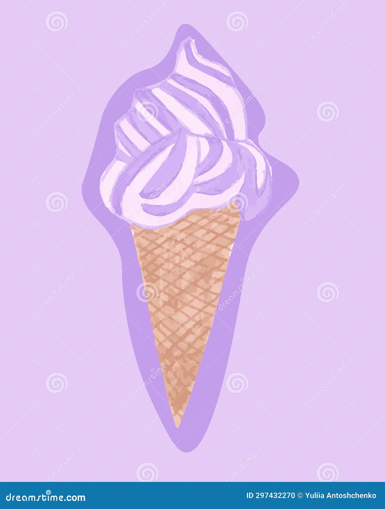 Ice Cream In A Waffle Cup Stock Illustration Illustration Of Cone