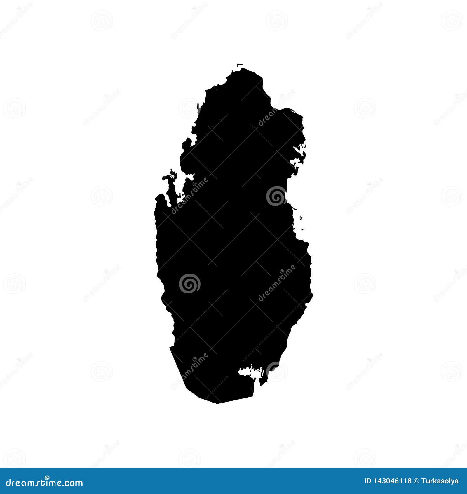 Vector Isolated Illustration Icon with Simplified Map of State of Qatar ... Vector Isolated Illustration Icon with Simplified Map of State of Qatar ...