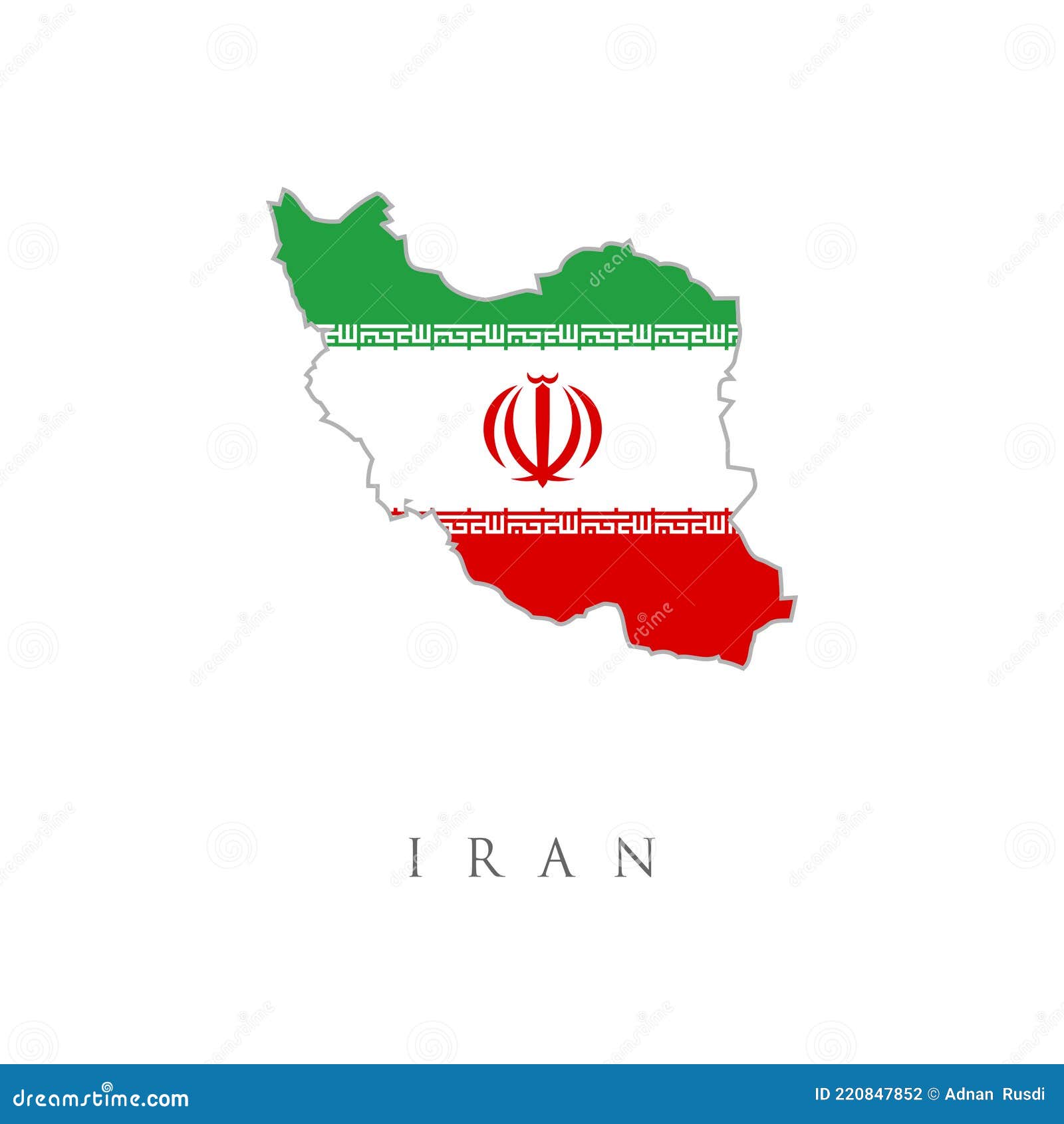 Vector Isolated Illustration With Iran National Flag With Shape Of