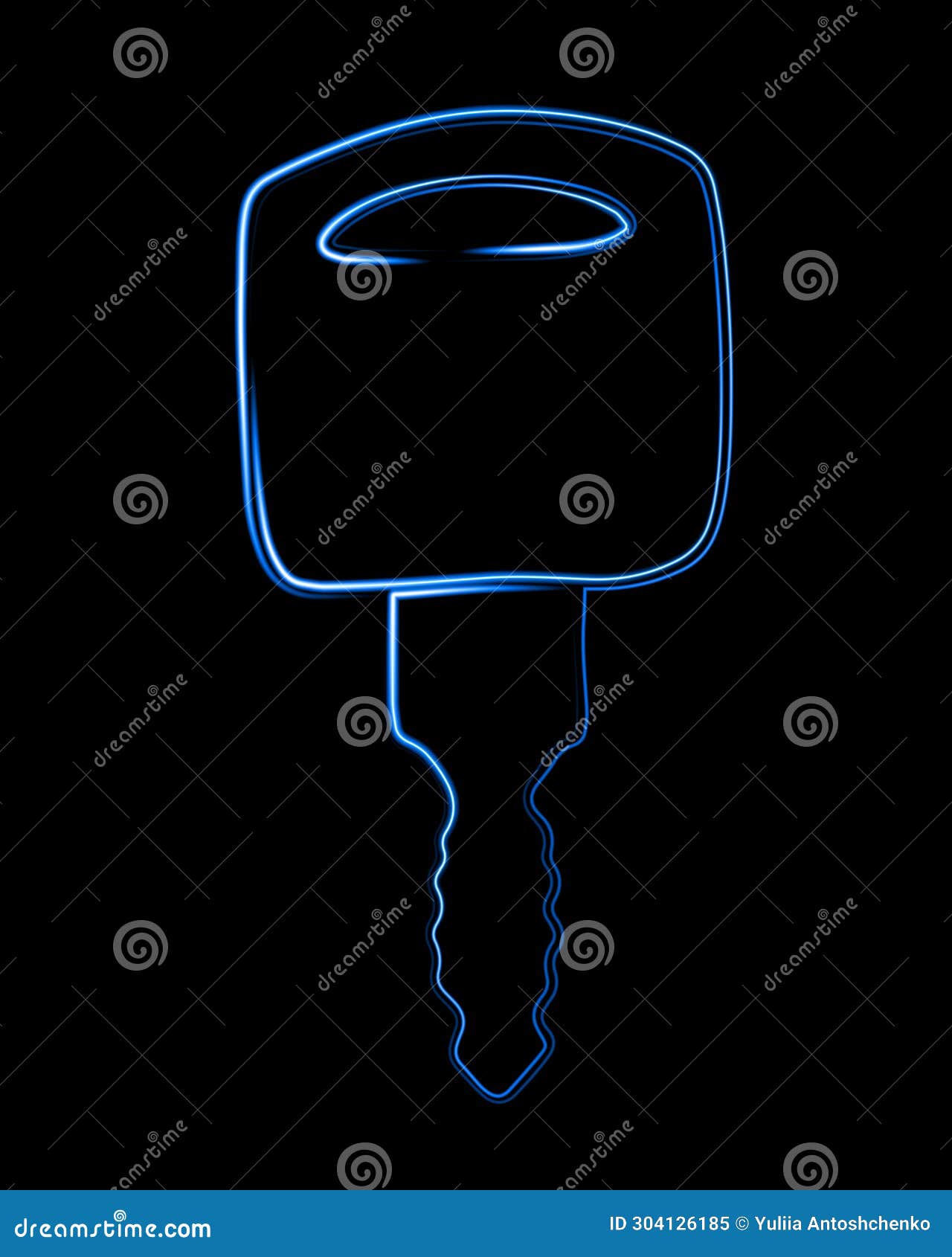Vector Isolated Illustration of Key with Neon Effect Stock Illustration ...