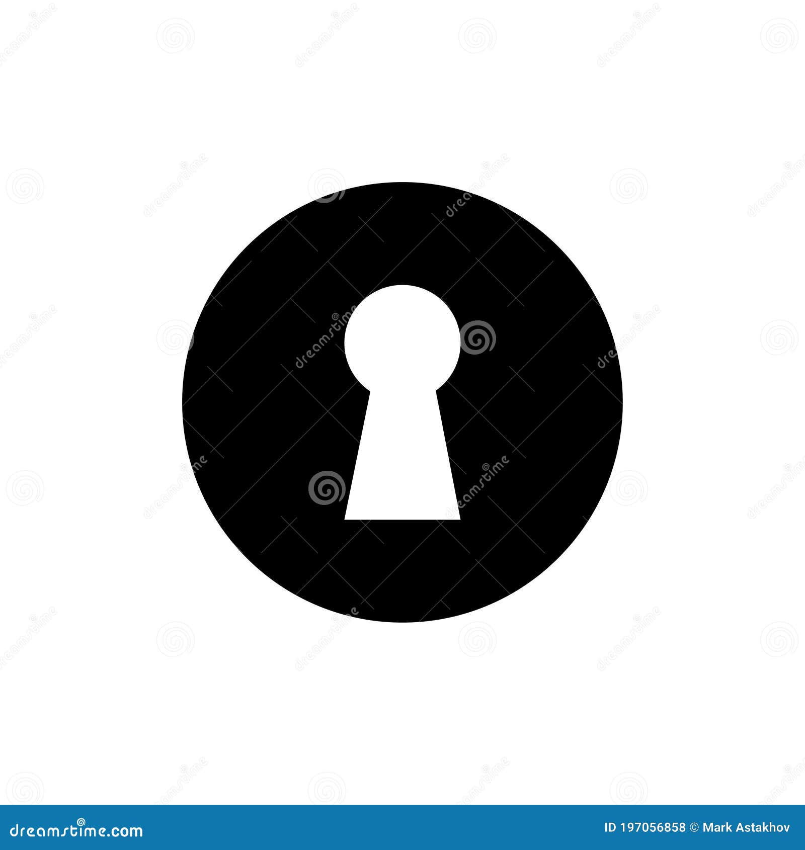 Keyhole Icon. Black Silhouette Lock Continuous Line Isolated On White ...