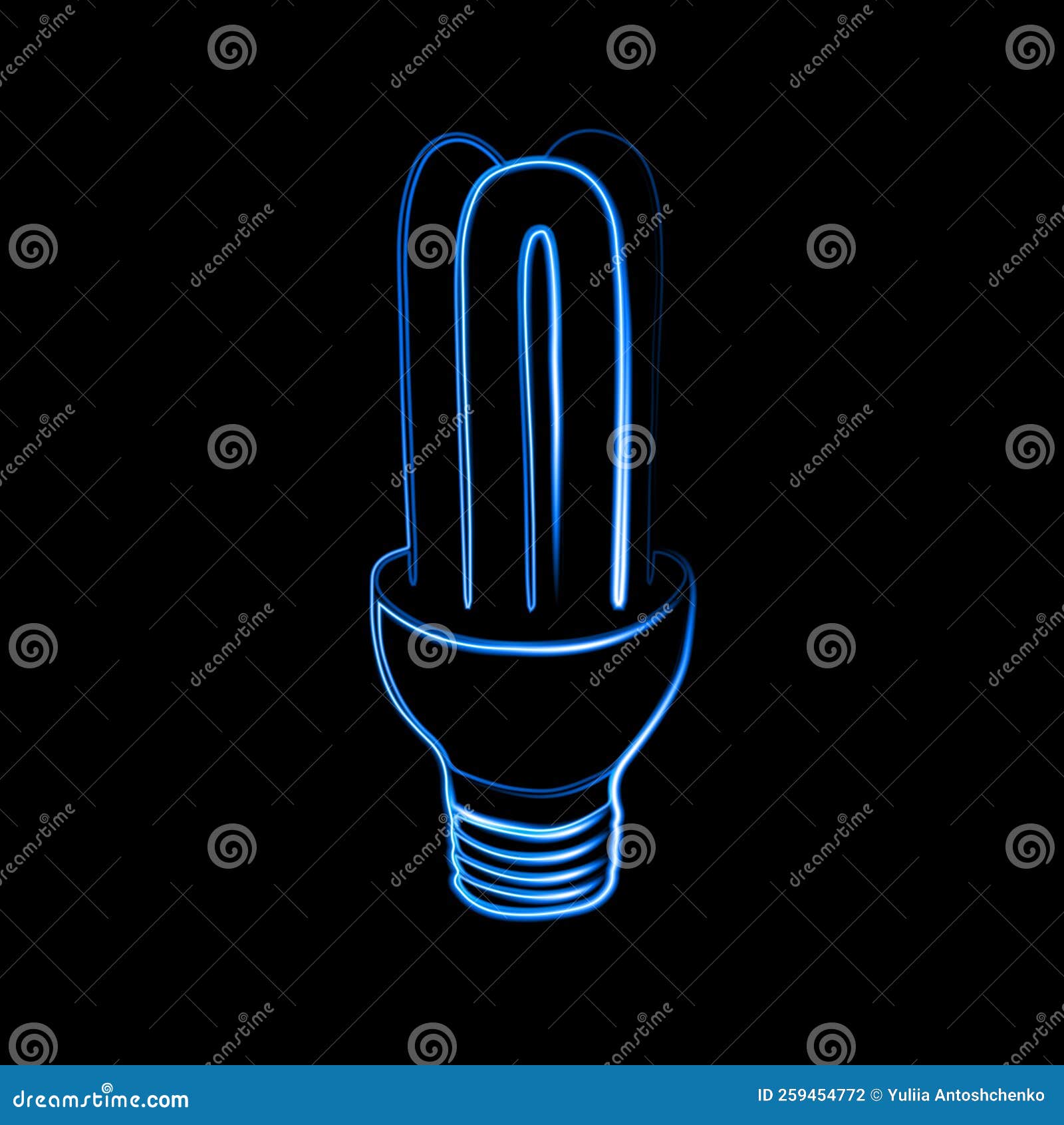 Light Bulb with Neon Effect. Stock Vector - Illustration of circle ...