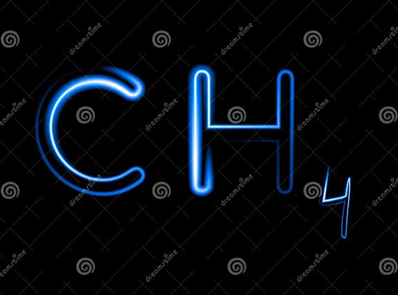 Vector Isolated Illustration of Methane Formula with Neon Effect Stock ...