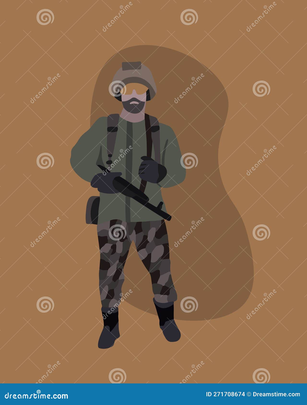 Vector Isolated Illustration of a Military Man. Stock Vector ...