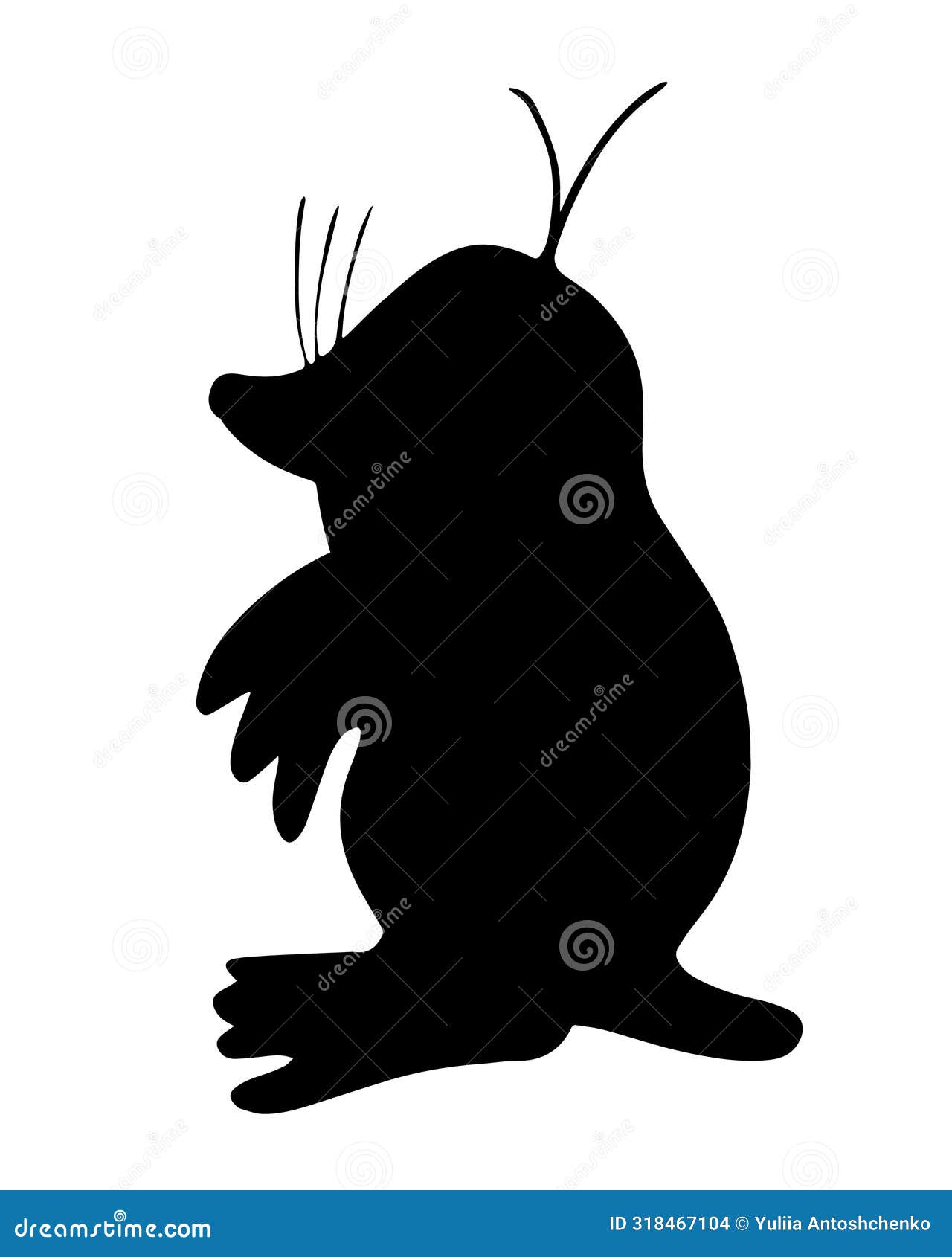 Vector Isolated Illustration of a Mole Silhouette on a White Background ...