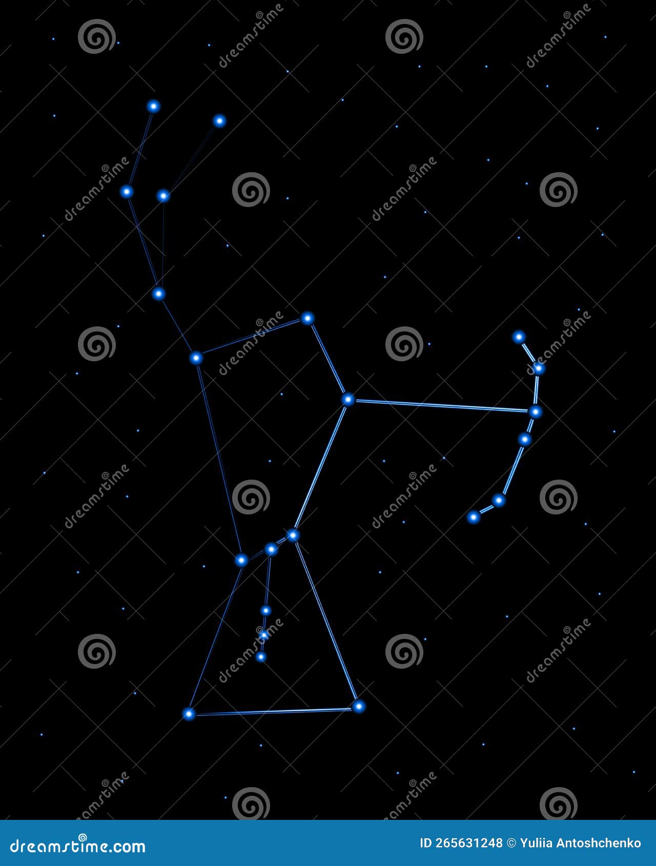 ORION Constellation Stars Sign With Titles. Vector Illustration ...