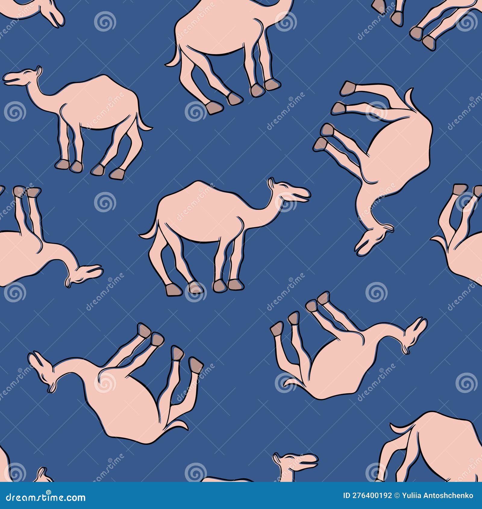 Vector Isolated Illustration of Pattern with Camels Stock Vector ...