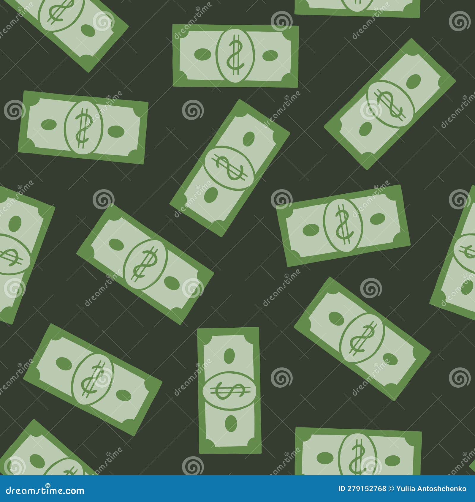 Vector Isolated Illustration of Pattern with Dollars. Stock Vector ...