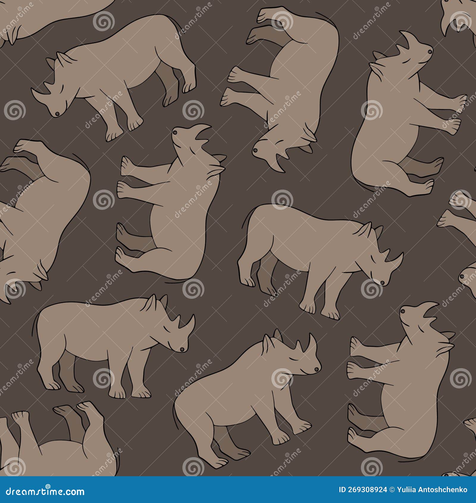 Rhinos Pattern Royalty-Free Stock Image | CartoonDealer.com #46360852