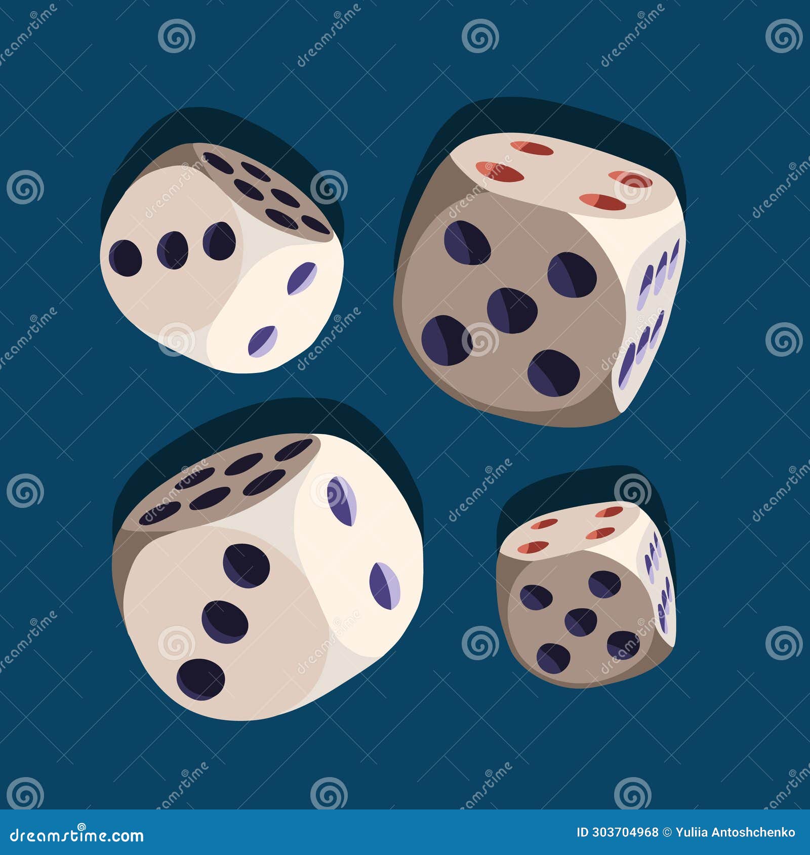 Vector Illustration of Playing Dice Stock Vector - Illustration of luck ...