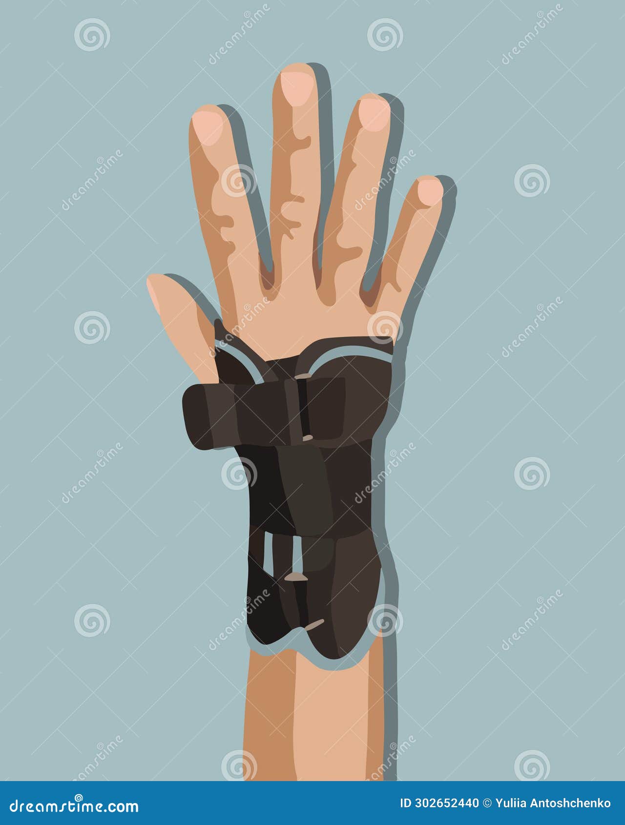 Vector Illustration of a Radial Carpal Joint Brace Stock Vector ...