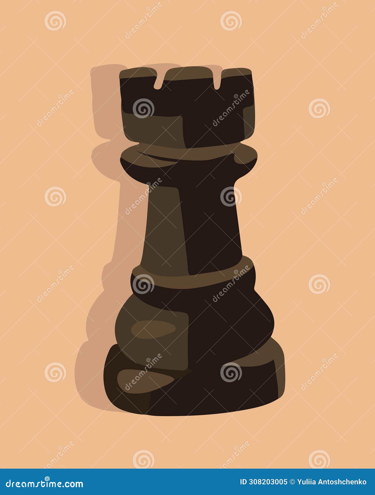 Vector Isolated Illustration of Rook Chess Piece Stock Vector ...