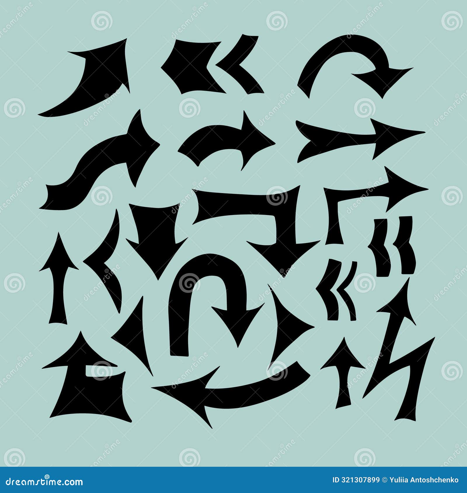 Vector Isolated Illustration of a Set of Direction Arrows Stock Vector ...