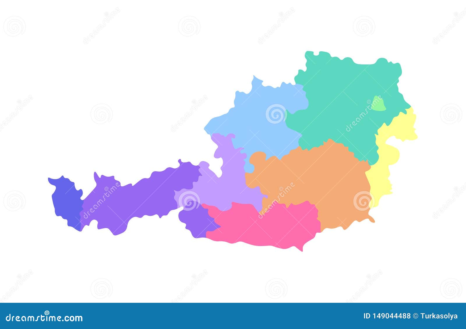 Vector Isolated Illustration Of Simplified Administrative Map Of ...