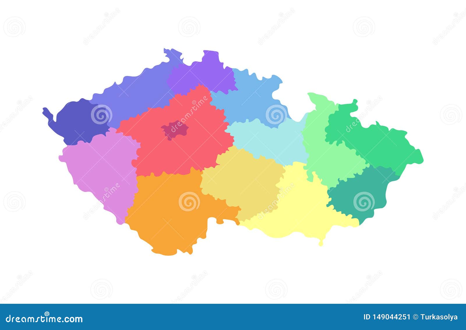 Vector Isolated Illustration of Simplified Administrative Map of Czech ...