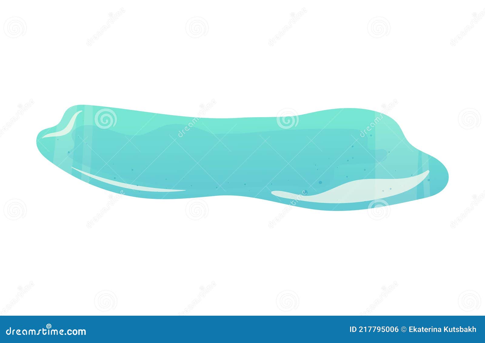 Vector Isolated Illustration on White Background. a Blue Puddle or Wavy ...