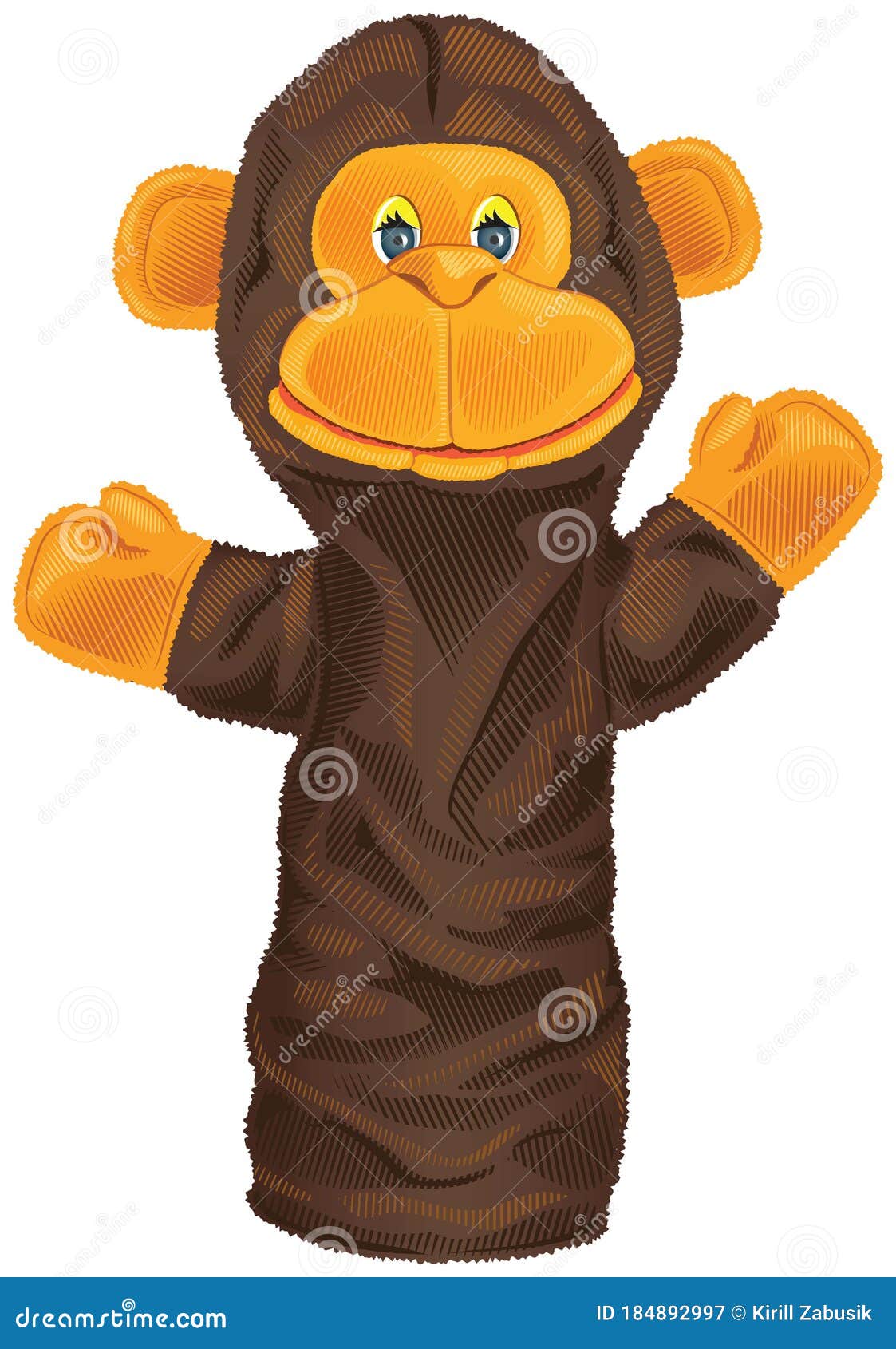 Image of Monkey Puppet Isolated Stock Vector - Illustration of adorable ...