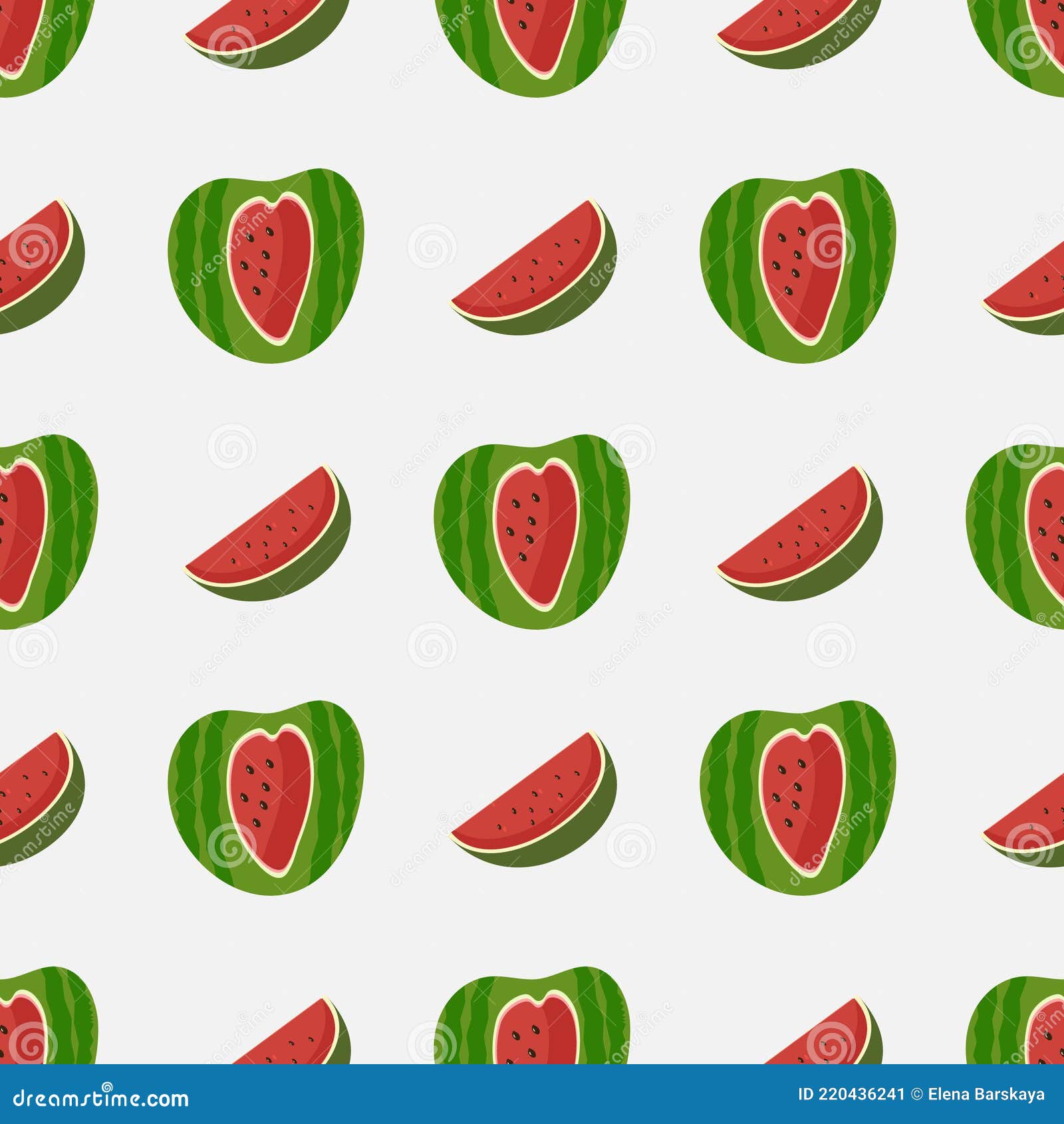 Watermelon Pattern on a Light Background for Use in Textiles or ...