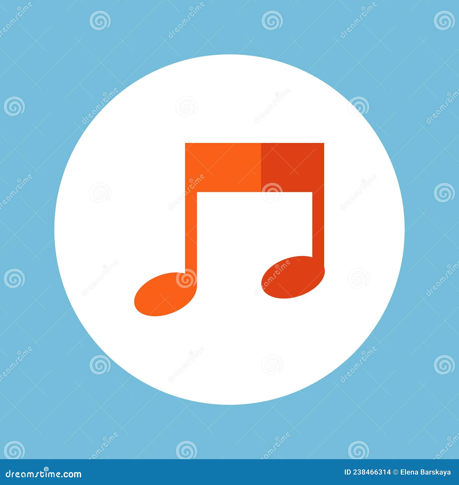 The Icon of Music Tracks is Red in the Form of Notes Stock Vector ...