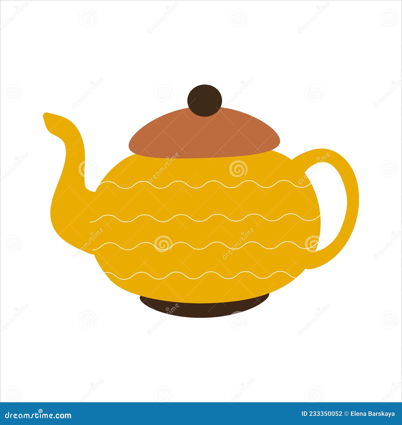 Yellow Teapot for Cafe Design or Web Design Stock Vector - Illustration ...