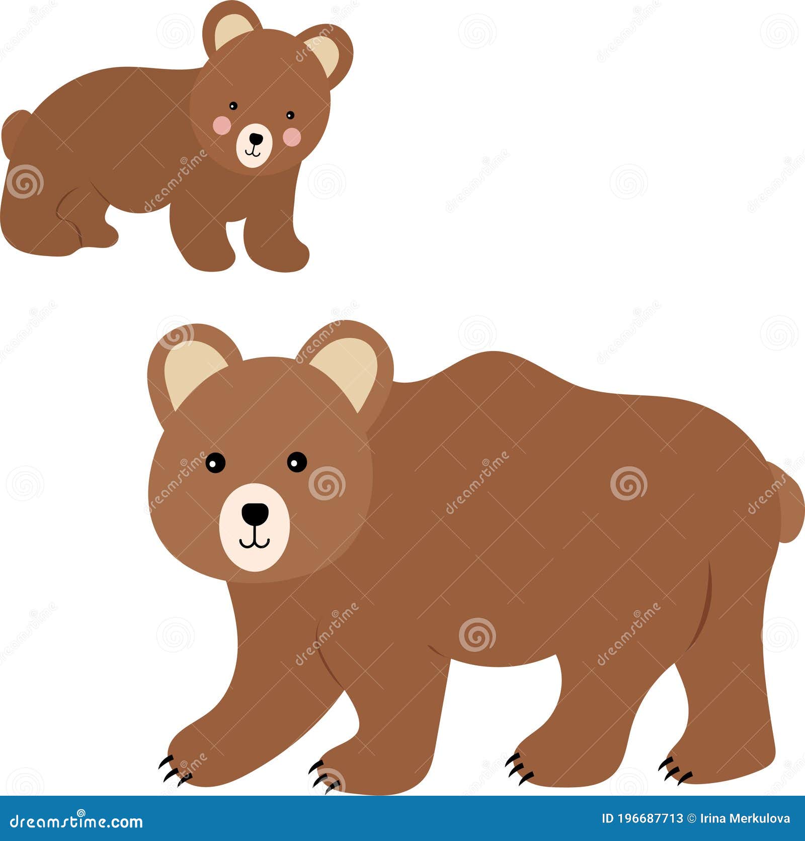Vector Isolated Image on White Background. she-bear with a Child Stock ...