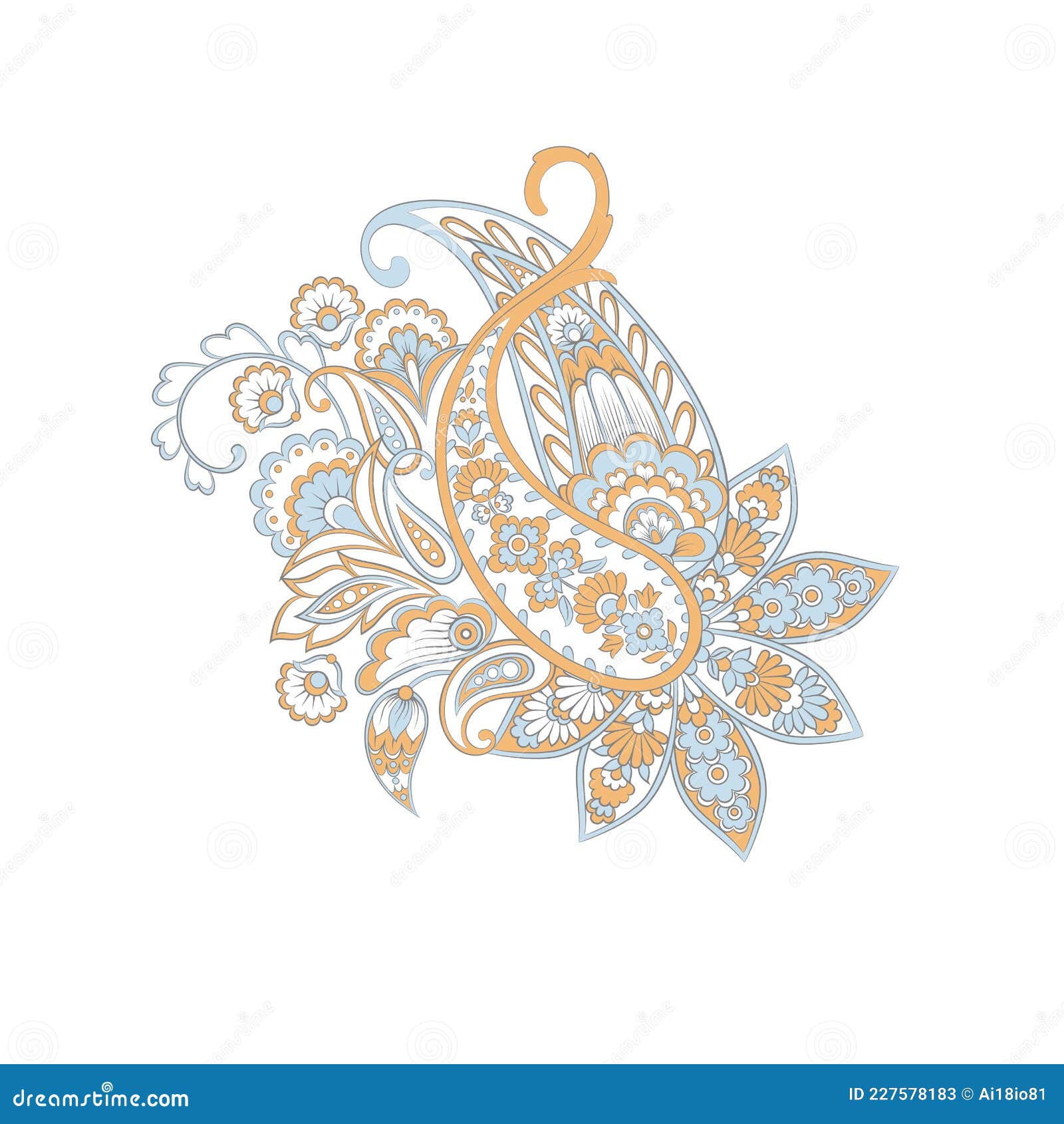 Vector Isolated Indian Pattern with Paisley. Stock Vector ...