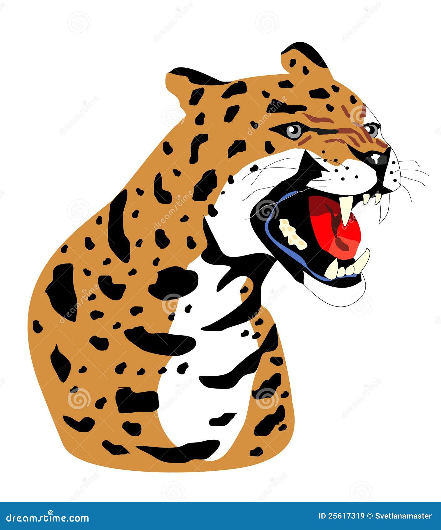 Vector isolated leopard stock vector. Illustration of smooth - 25617319