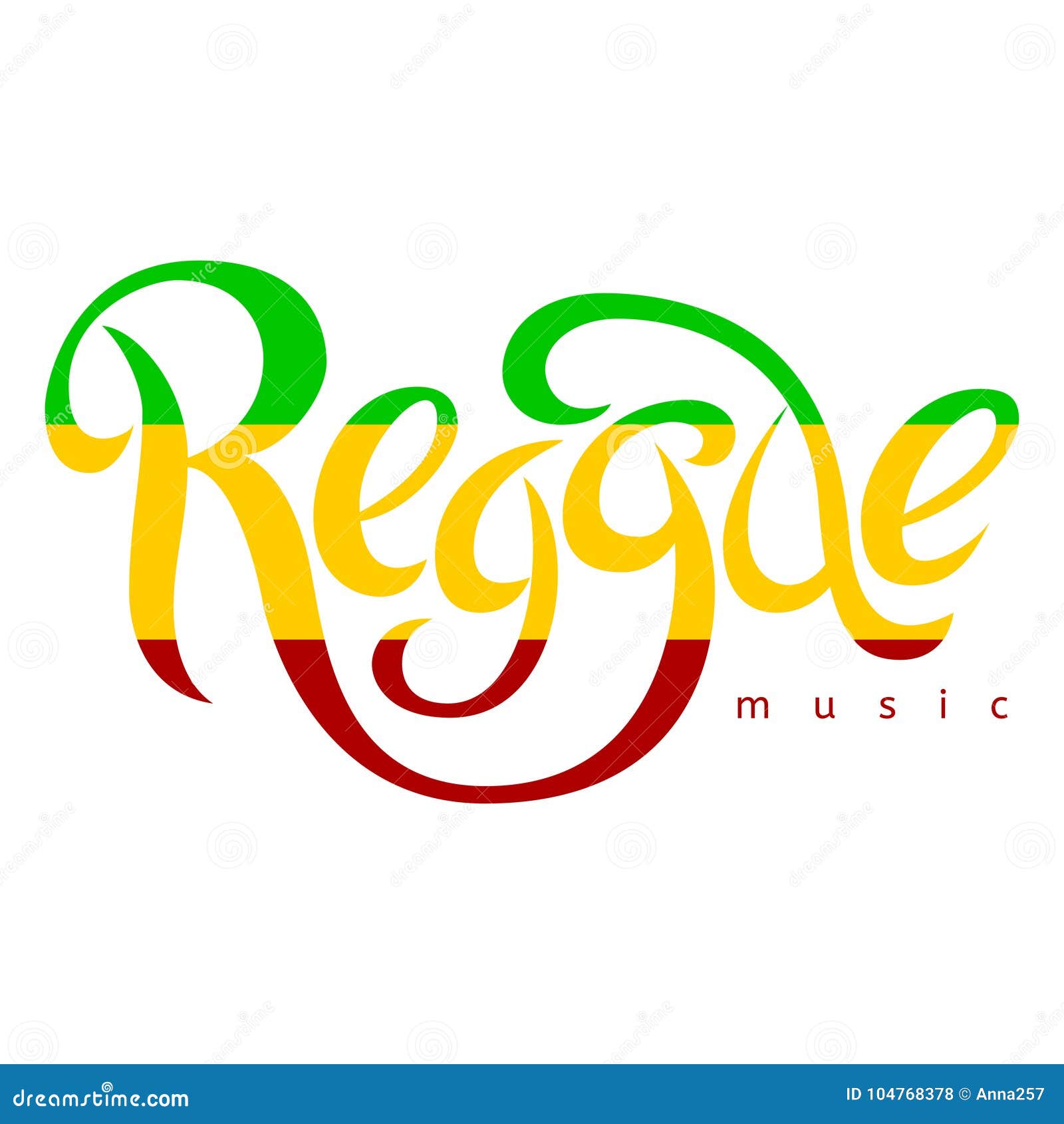 Vector Isolated Lettering Poster in Reggae Style. Stock Vector ...