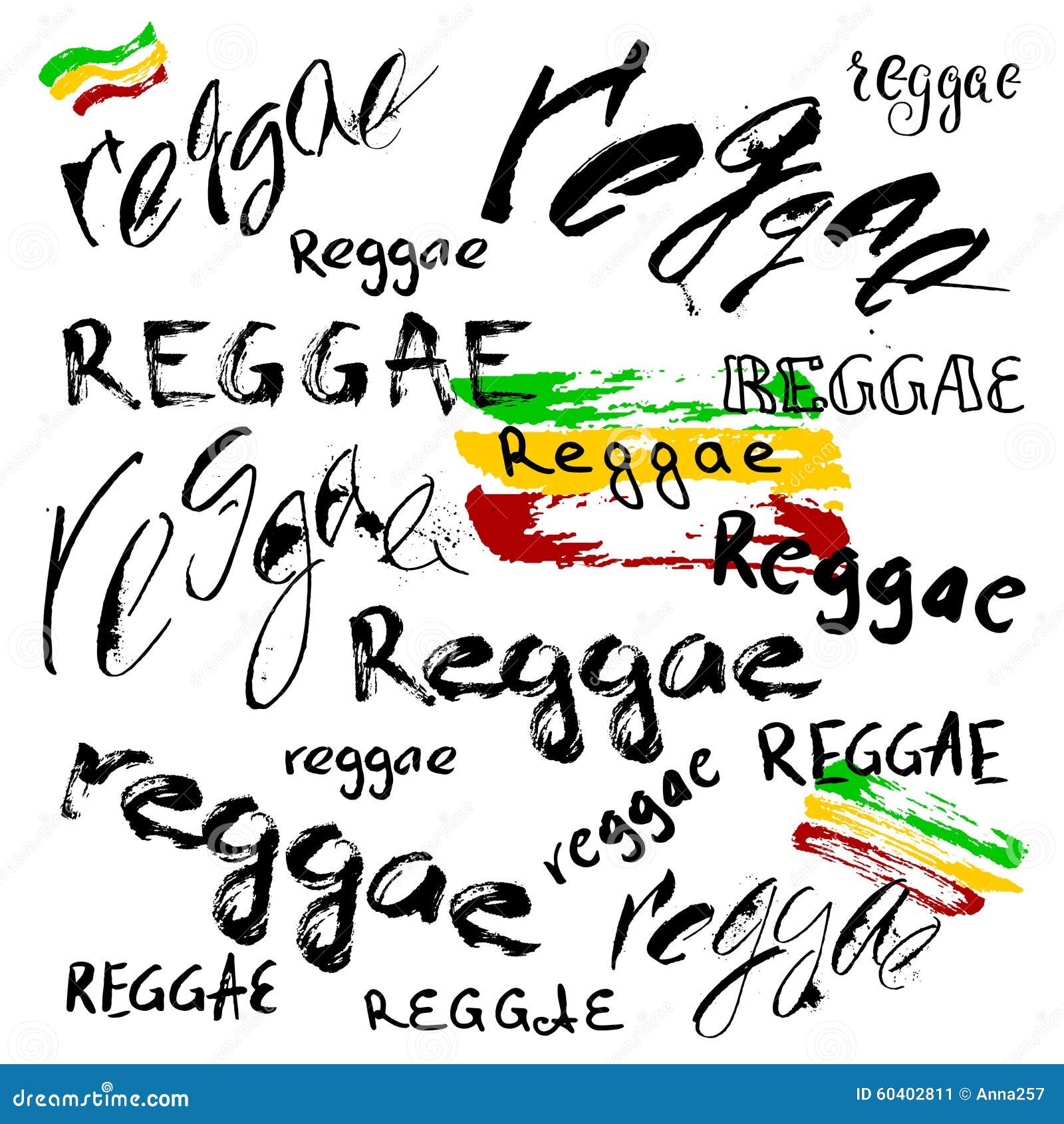 Vector Isolated Lettering Poster in Reggae Style. Stock Vector ...