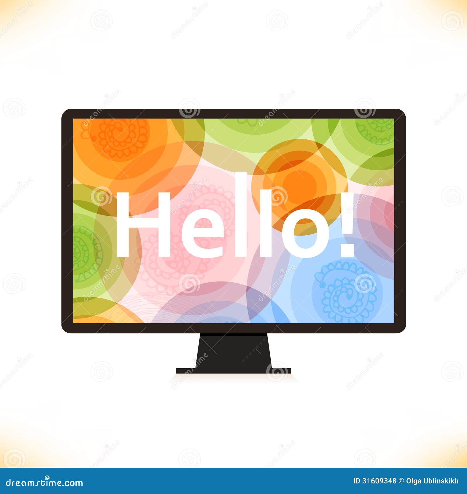 Vector Isolated Monitor Multicolor Screen Computer Silhouette Stock ...